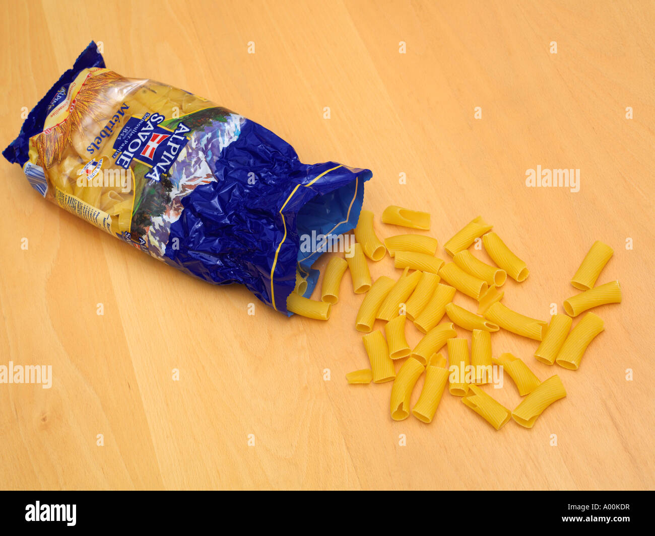 Bag of Pasta some Spilled Out Stock Photo - Alamy