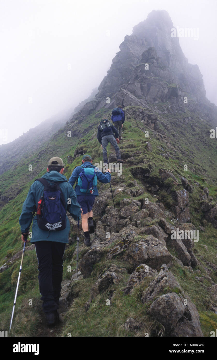 Hill walking on Rum Inner Hebrides Scotland UK Stock Photo - Alamy