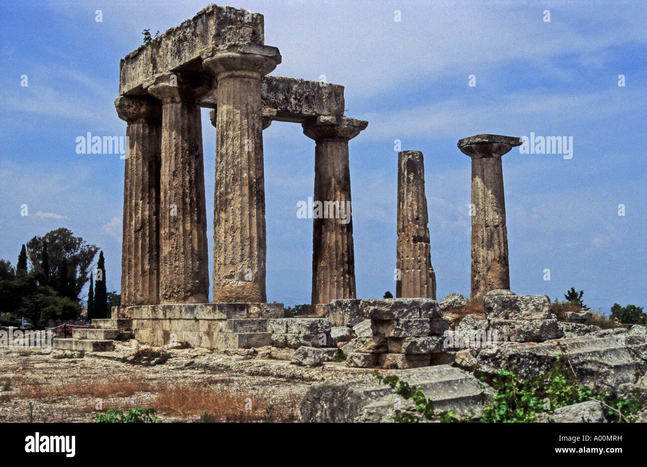 TEMPLE OF APOLLO RUINS CORINTH GREECE Stock Photo - Alamy
