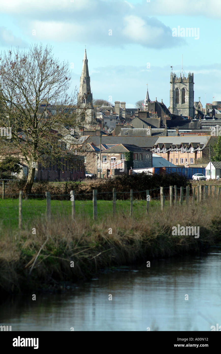 Dorchester and River Frome west Dorset southern England UK Stock Photo ...
