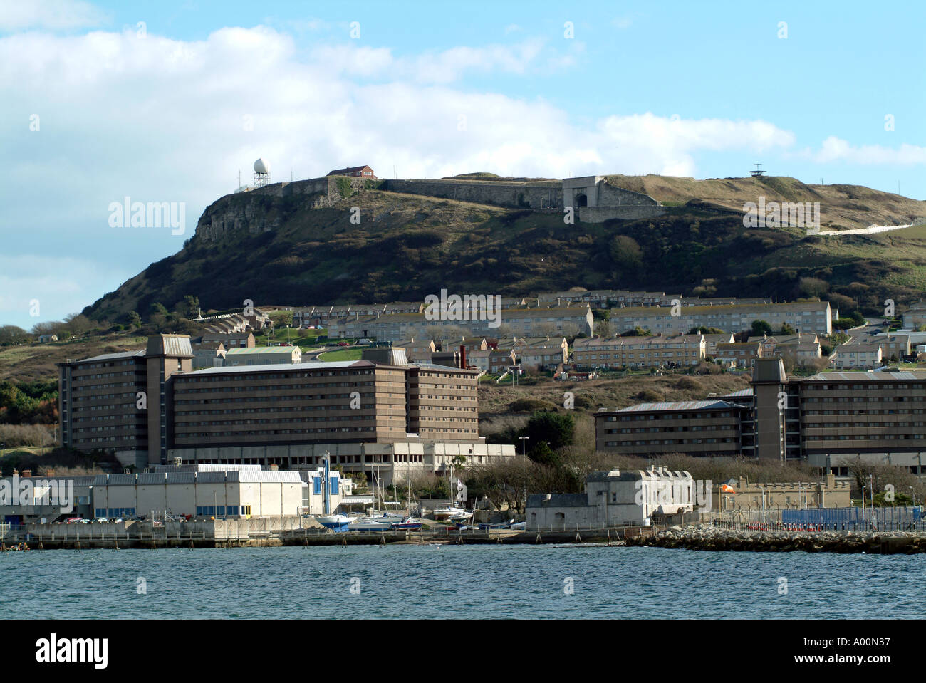 Portland Harbour Isle of Portland and Castle Dorset southern England ...