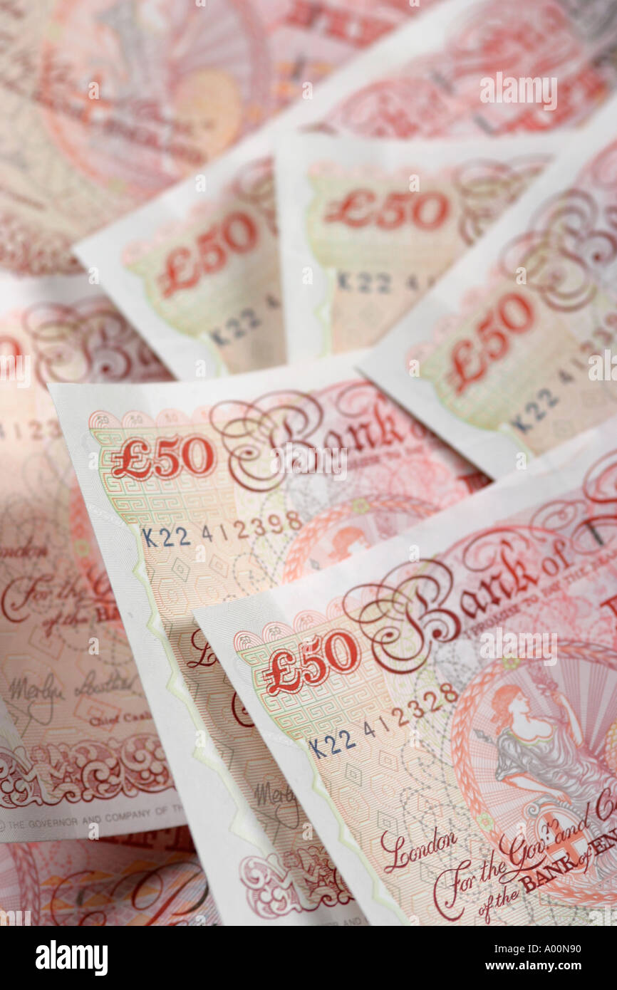 fifty pound notes UK 50 GBP Stock Photo - Alamy