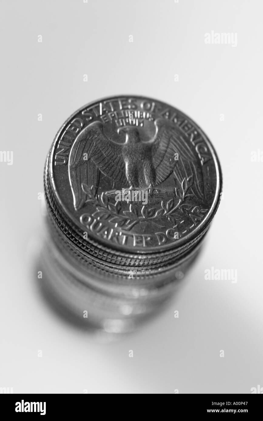 stack of us coins Stock Photo - Alamy