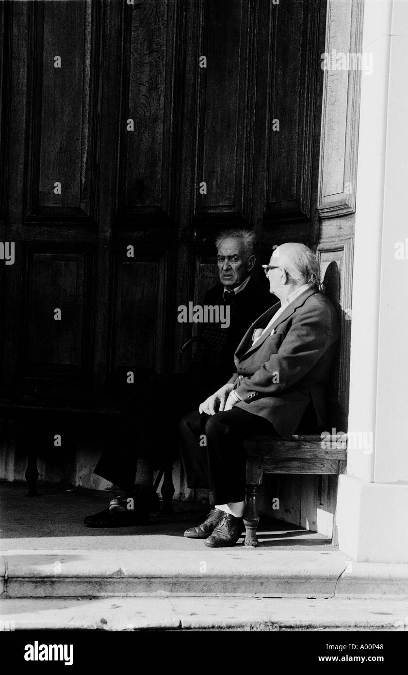 Old men friends Black and White Stock Photos & Images - Alamy