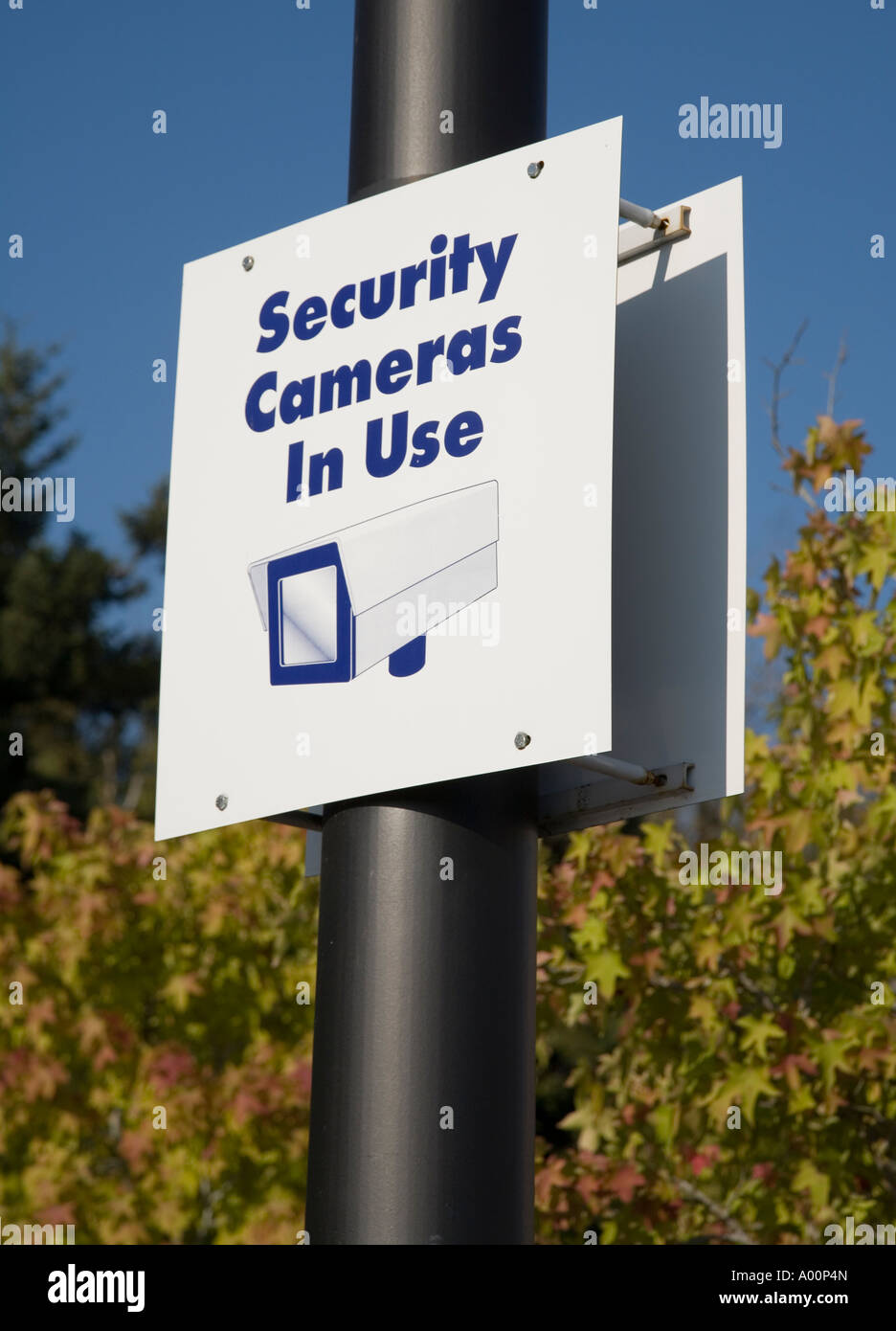 Security cameras in use warning sign in parking lot Bellingham ...