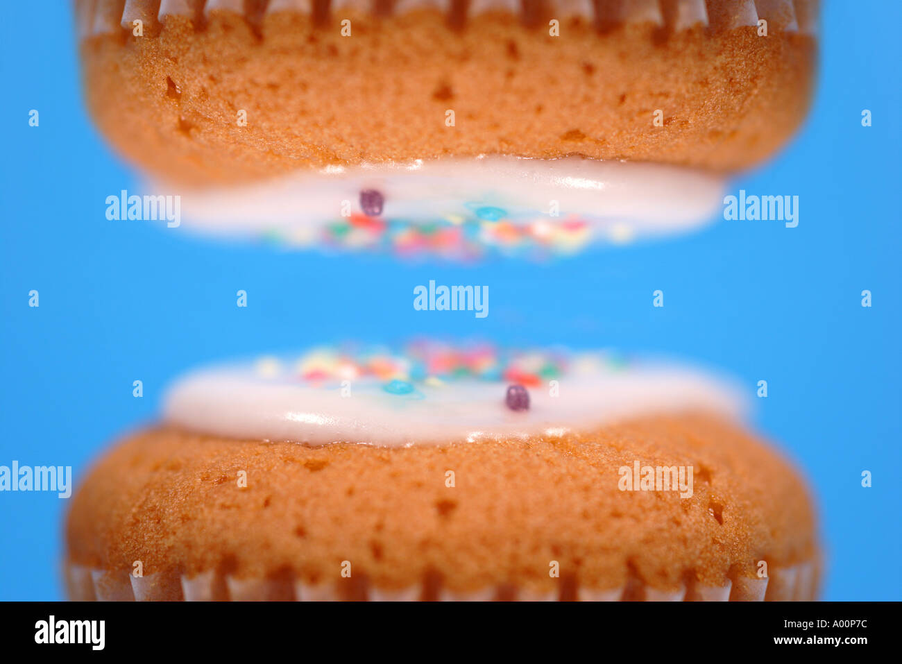 iced cup cake symmetry horizontal Stock Photo - Alamy