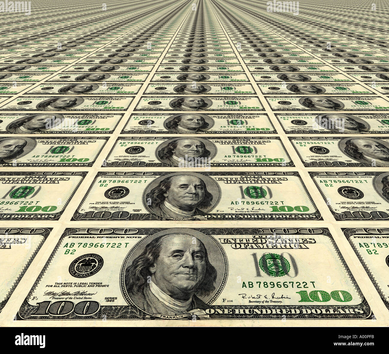 dollar bills USA tiled to infinity Stock Photo - Alamy
