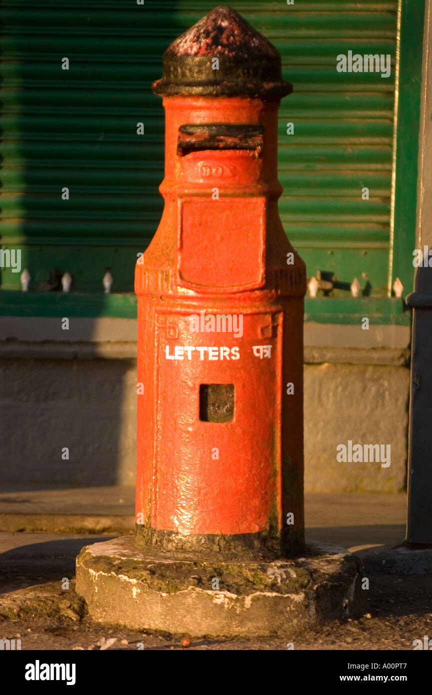 Red letter box in Chowrasta Market Square Darjeeling West Bengal India ...