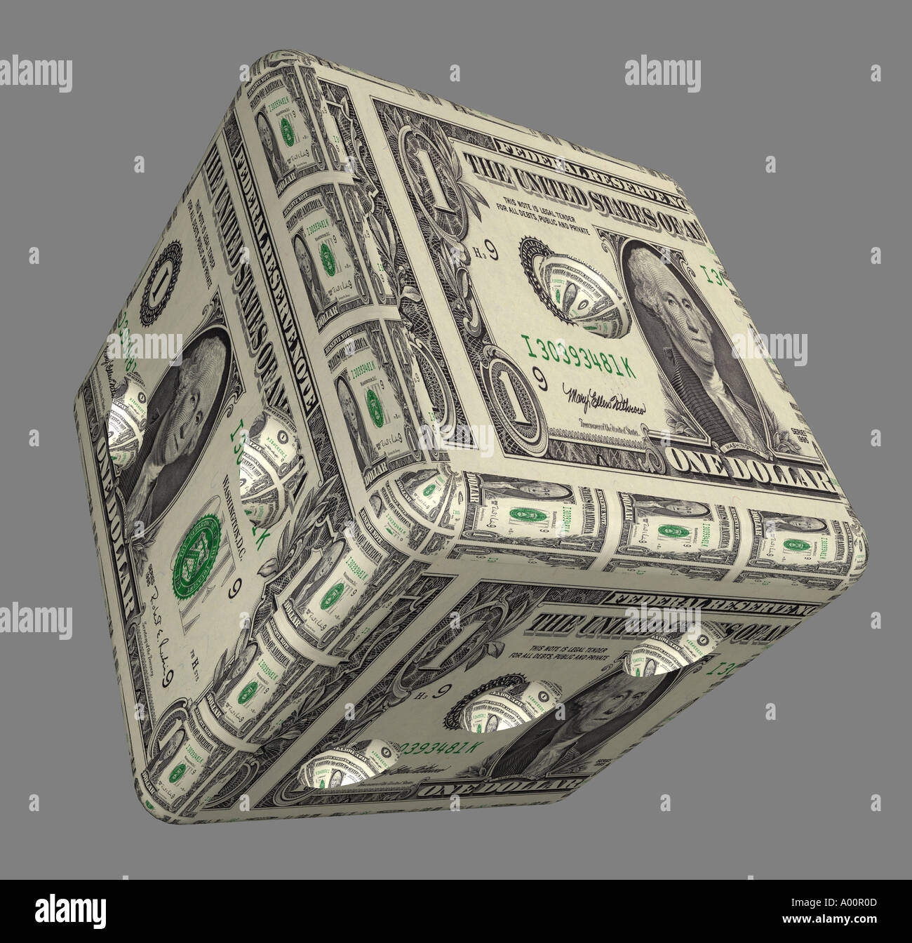 one dollar bills USA wrapped around 3 D cube Stock Photo - Alamy