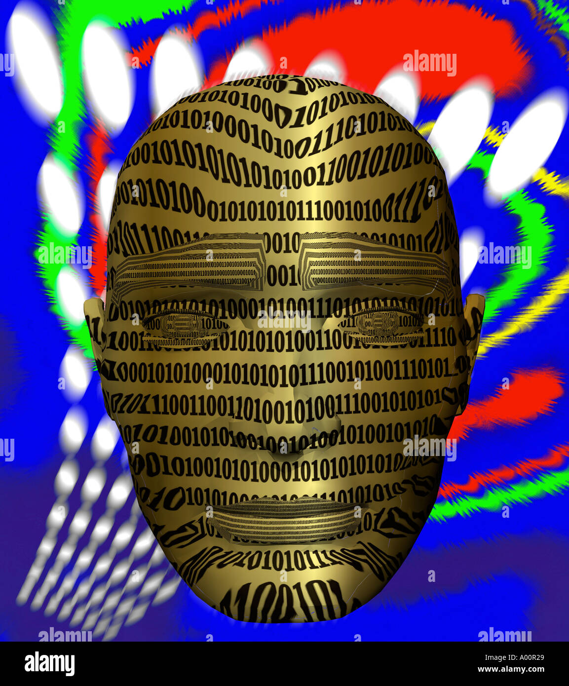 computer generated 3D robot face Stock Photo - Alamy