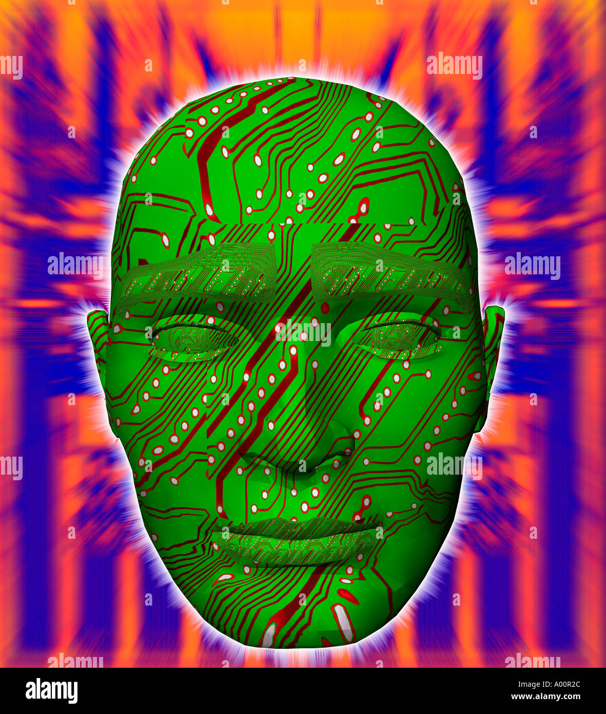 computer generated 3D robot face Stock Photo - Alamy