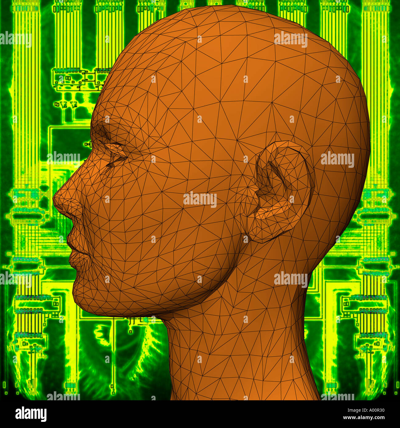 computer generated 3D robot face Stock Photo - Alamy