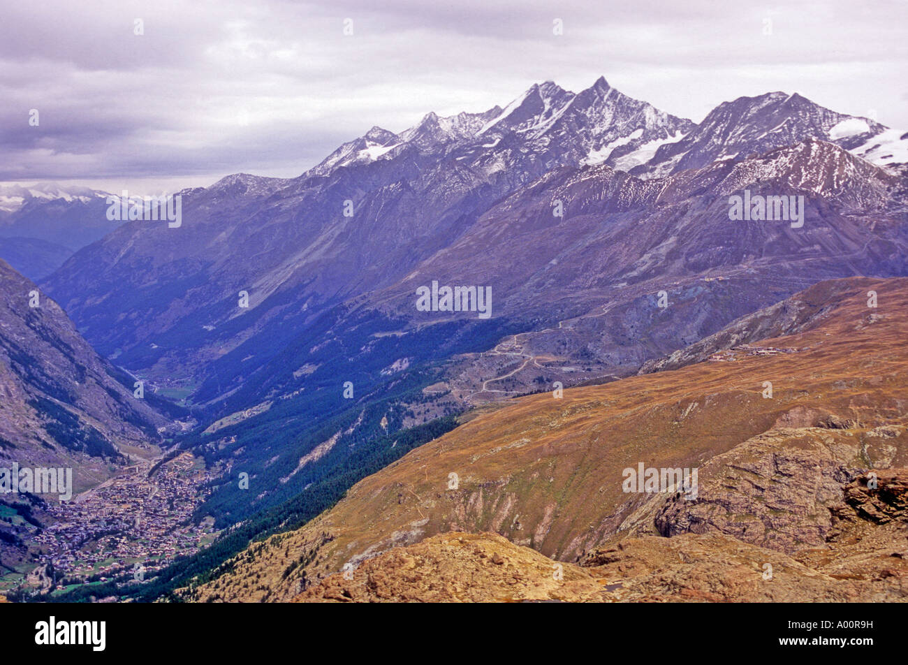 PANORAMA KLEIN MATTERHORN ZERMATT SWITZERLAND Stock Photo - Alamy
