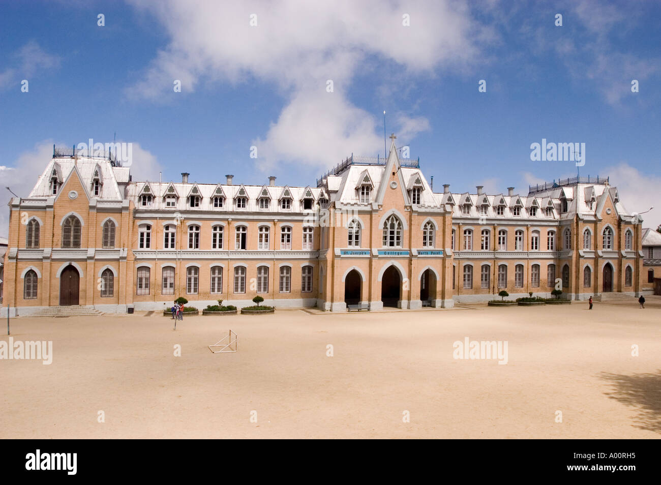 Facade of British era Saint Joseph Christian School College with blue ...