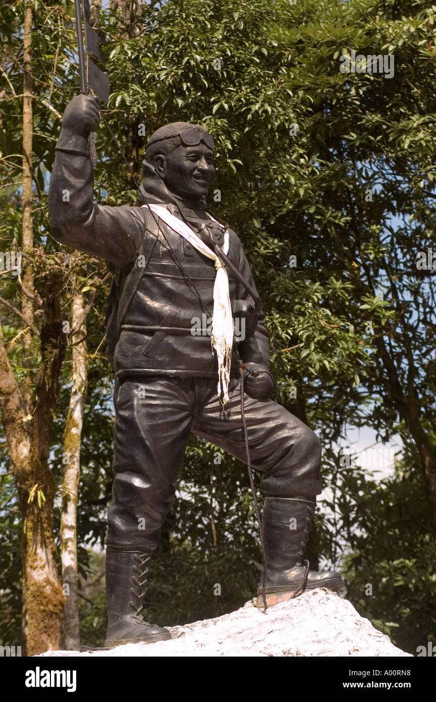 Statue of Sherpa Tenzing Norgay first conquerer of Mt Everest on his ...