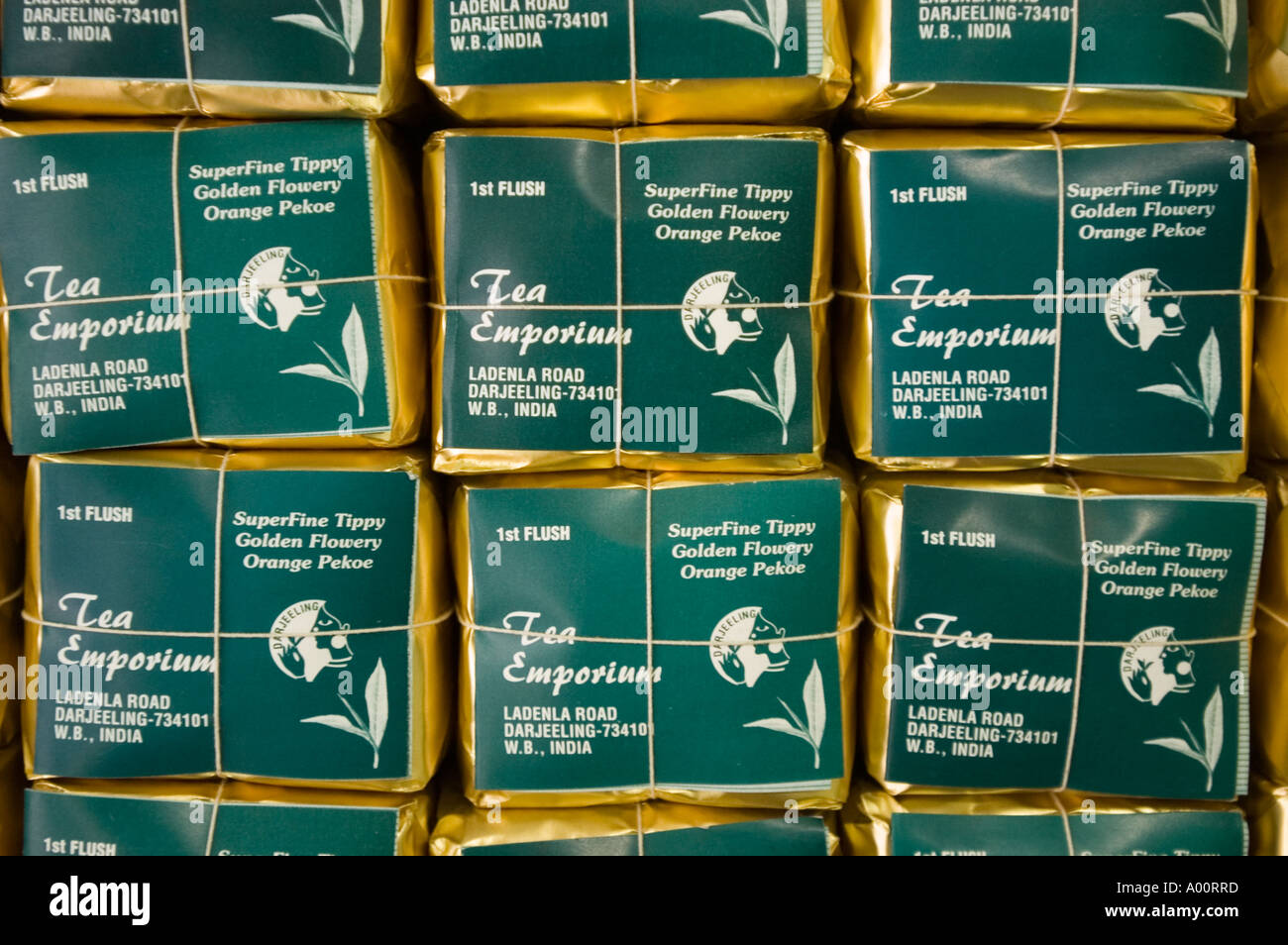 Packed tea in Tea Shop Darjeeling West Bengal India Stock Photo - Alamy