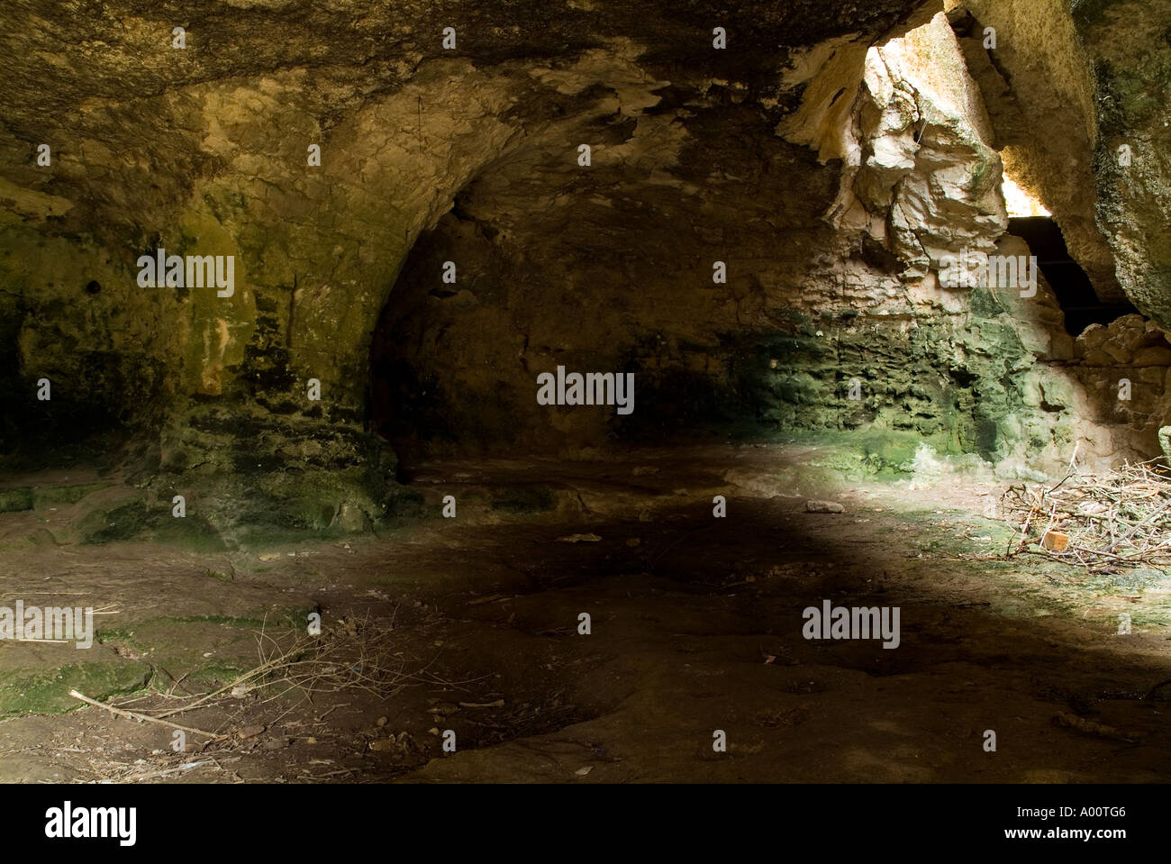 dh CALES CUEVAS MENORCA Interior of Prehistoric Neolithic burial caves ...