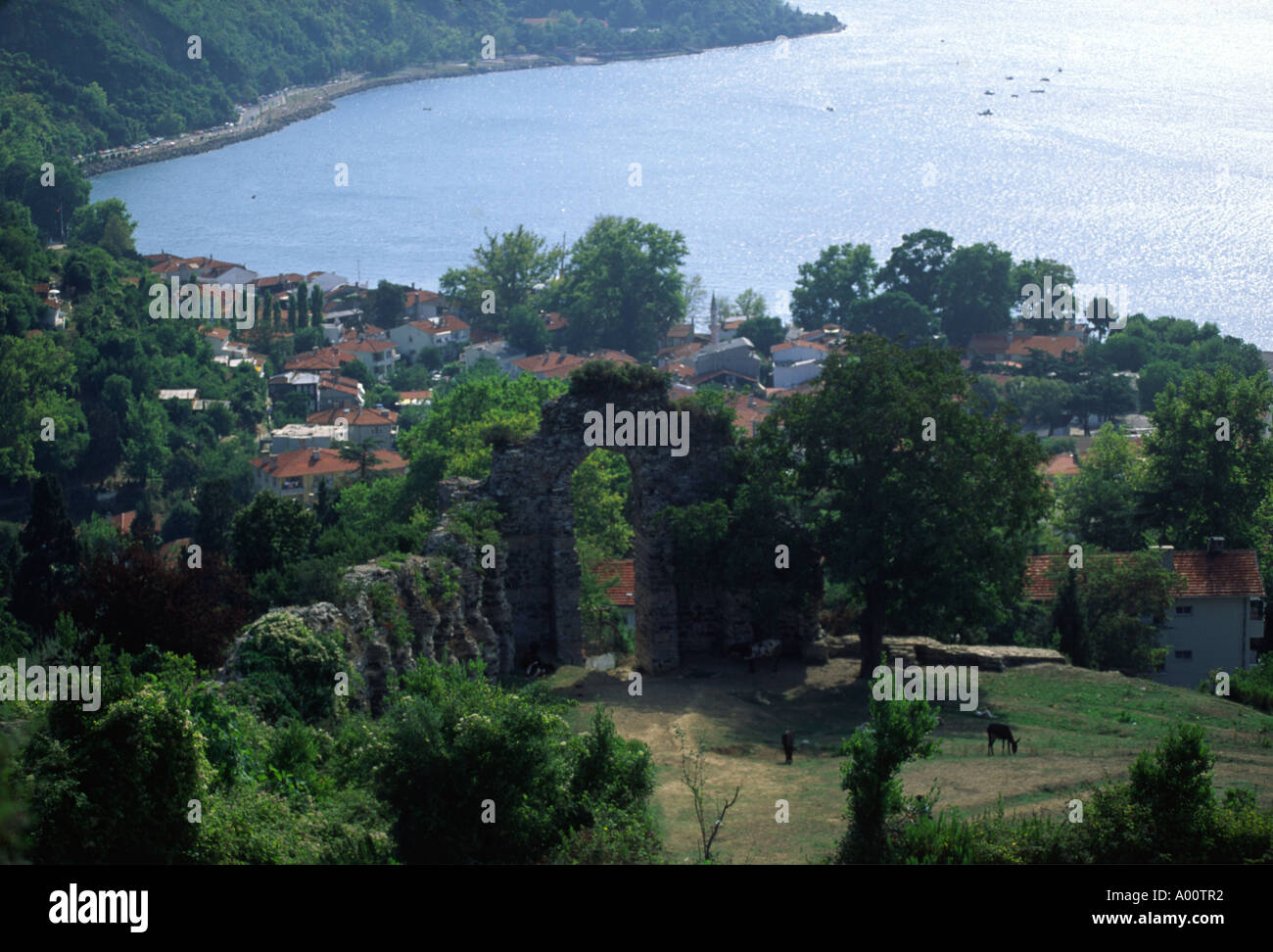 The village of Anadolu and the BOSPHORUS the waterway which connects ...
