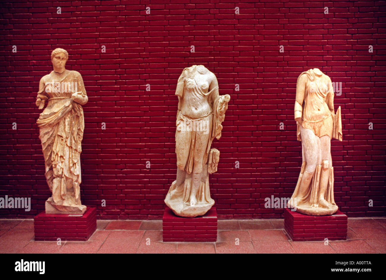 Three marble statue in the EPHESUS MUSEUM TURKEY Stock Photo - Alamy