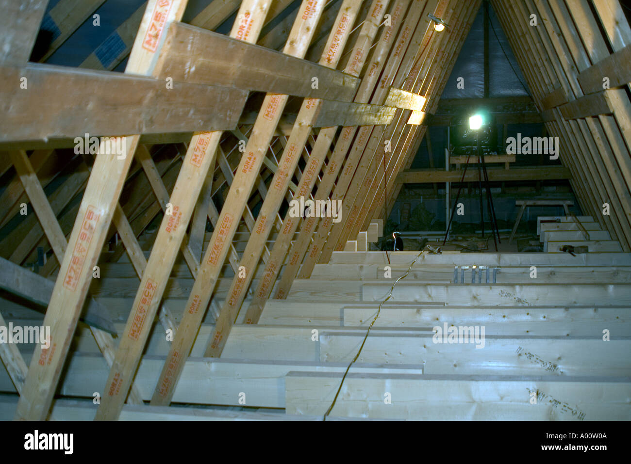 building work construction loft conversion Stock Photo - Alamy