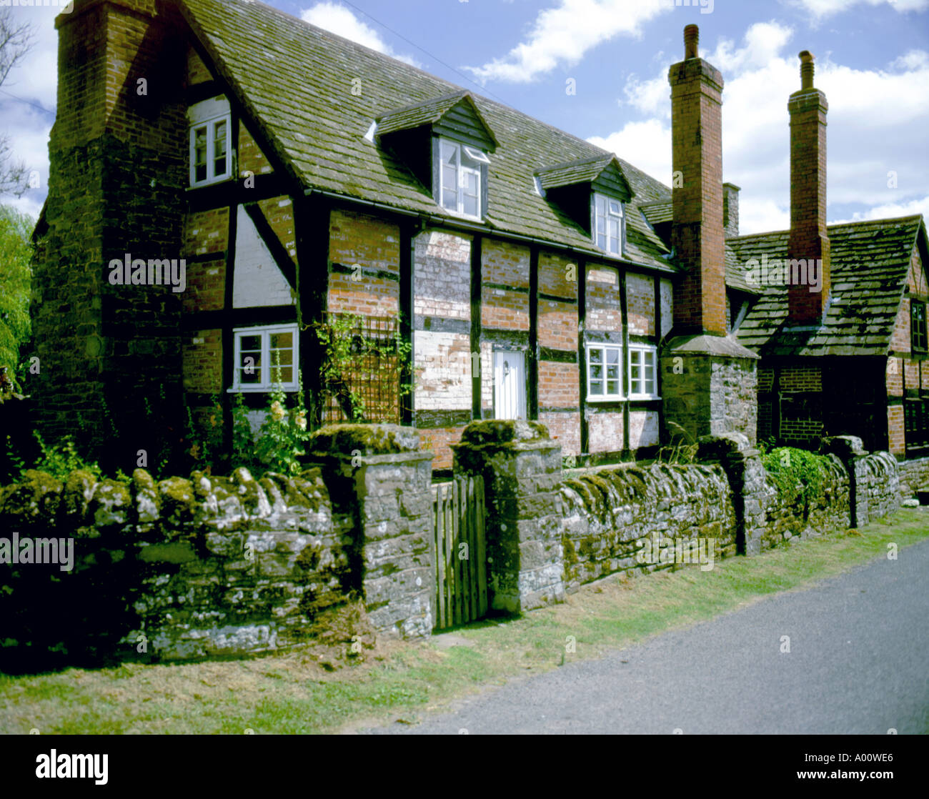 red brick and timber framed house upper breinton near hereford Stock ...
