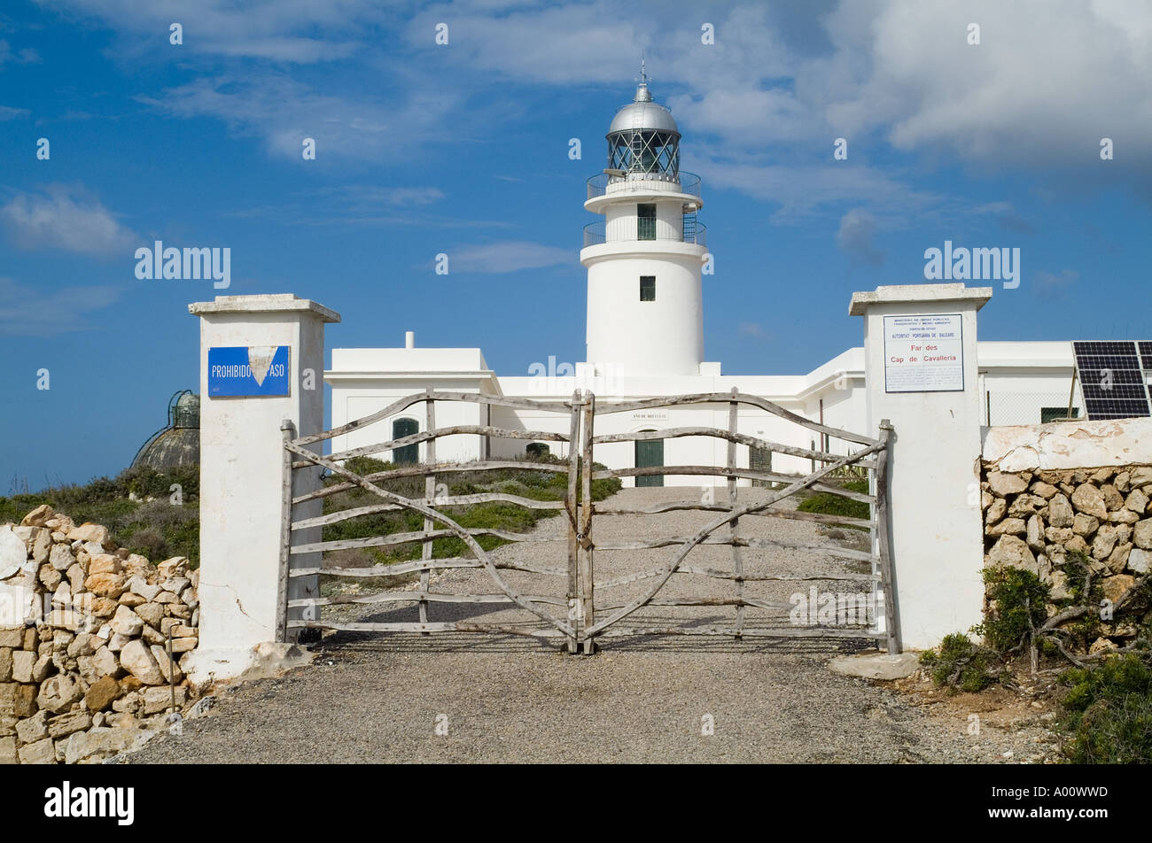 dh Cabo de Cavalleria lighthouse CAPE CAVALLERIA MENORCA Traditional Menorcan gate to North ...