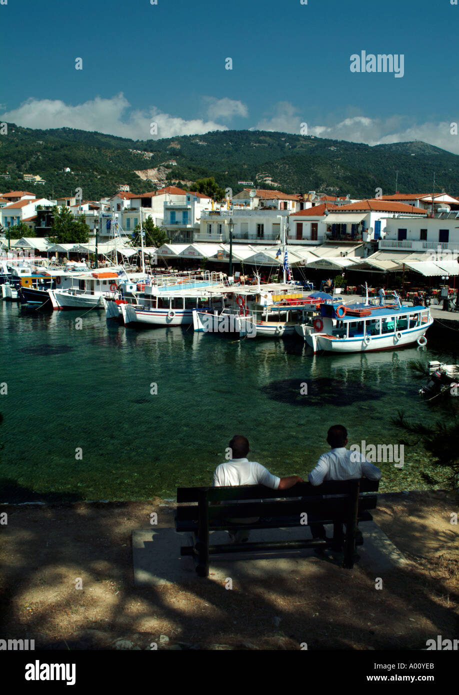 Skiathos harbour Greece Stock Photo - Alamy