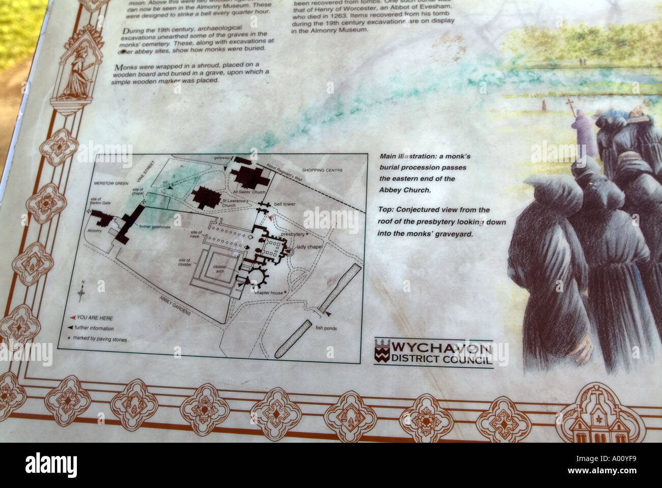 england worcestershire the historic market town of evesham map of abbey ...