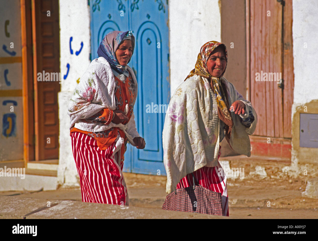 TRIBAL WOMEN in the town of CHECHAOUEN in the RIF MOUNTAINS of northern ...