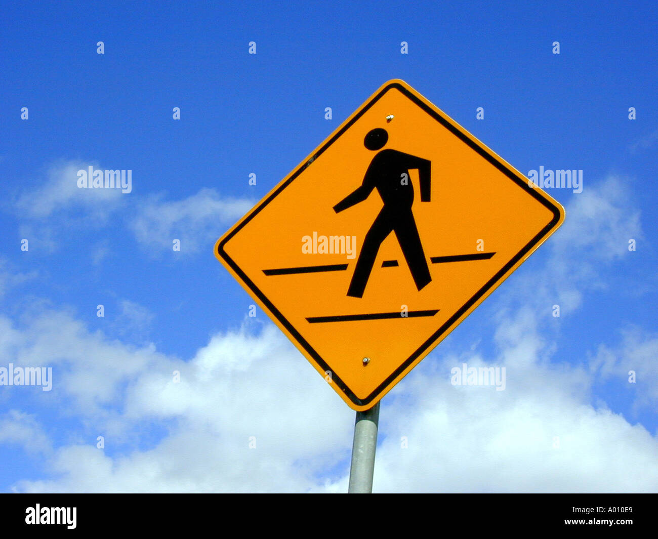Pedestrian warning sign in Washington State USA Stock Photo - Alamy