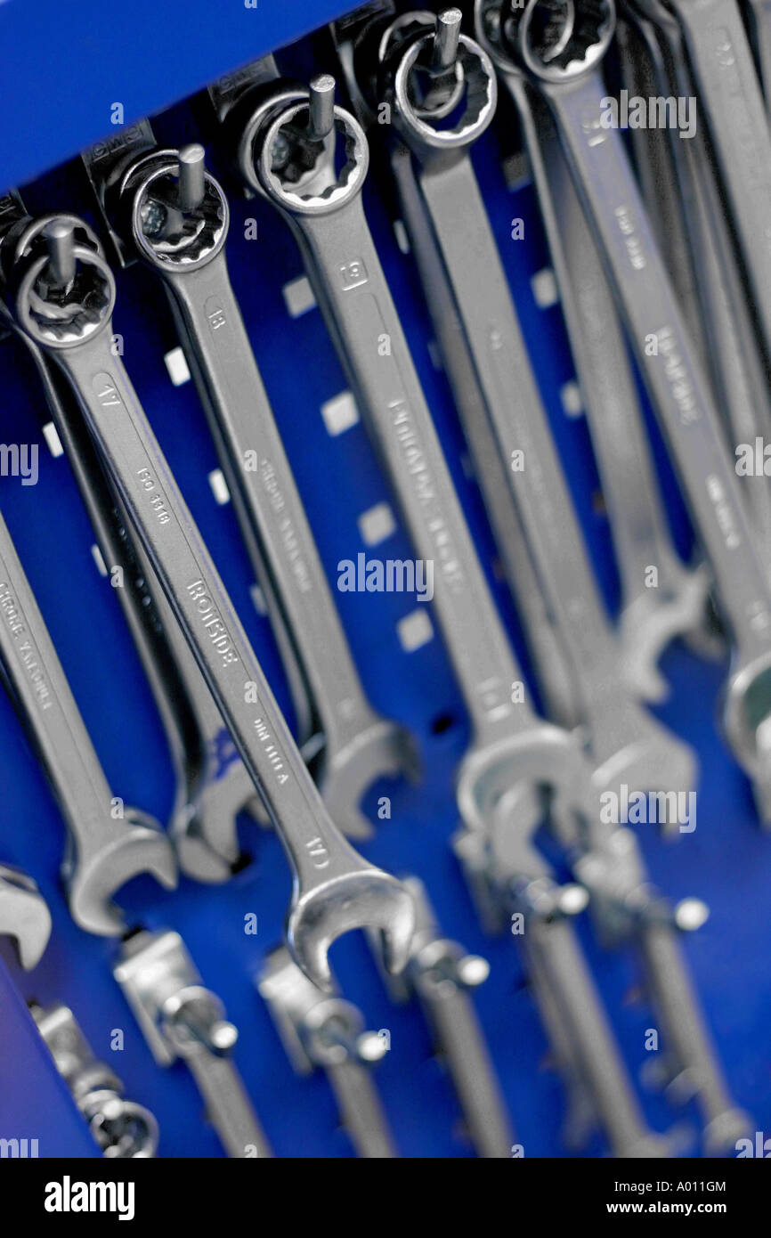 Tools hanging on a wall Stock Photo - Alamy