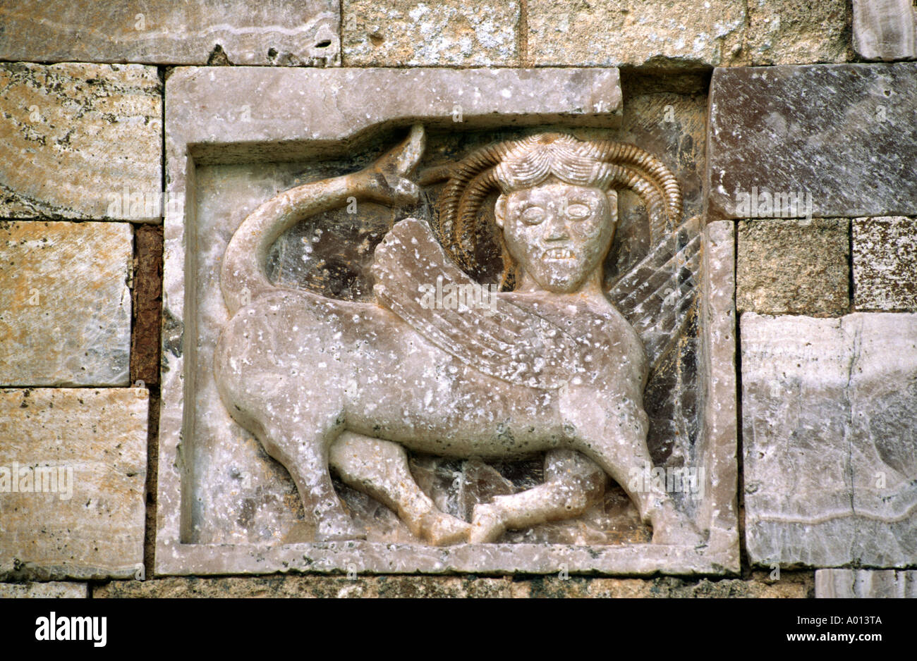 Mythical creature decorates the Romanesque CHURCH OF SANT ANTIMO near ...