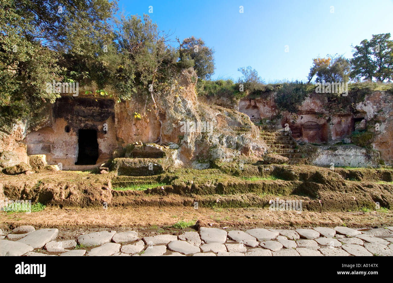 Etruscan tombs along the ancient "via Falisca" in the etruscan ...