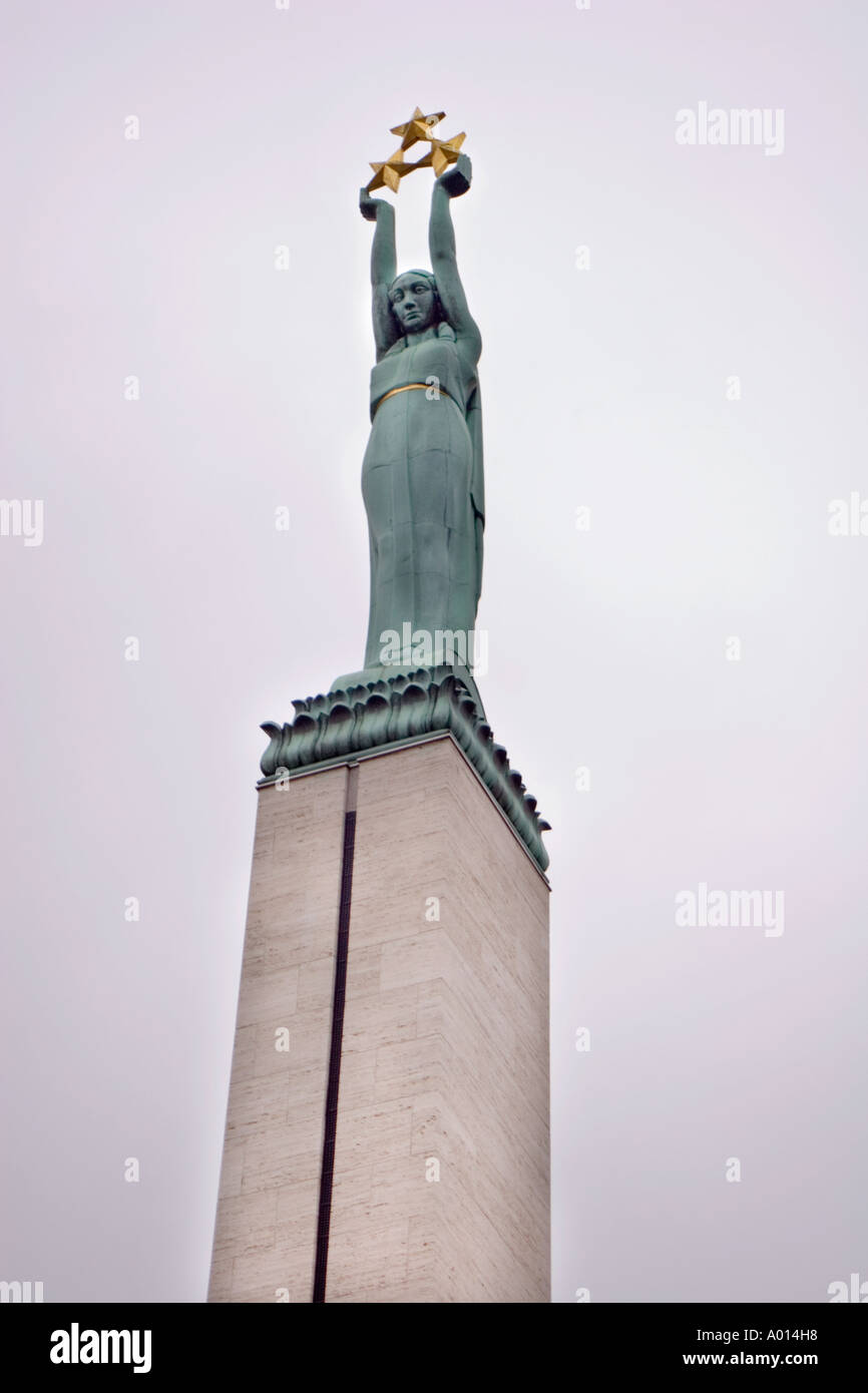 Stars tall female statue riga hi-res stock photography and images - Alamy