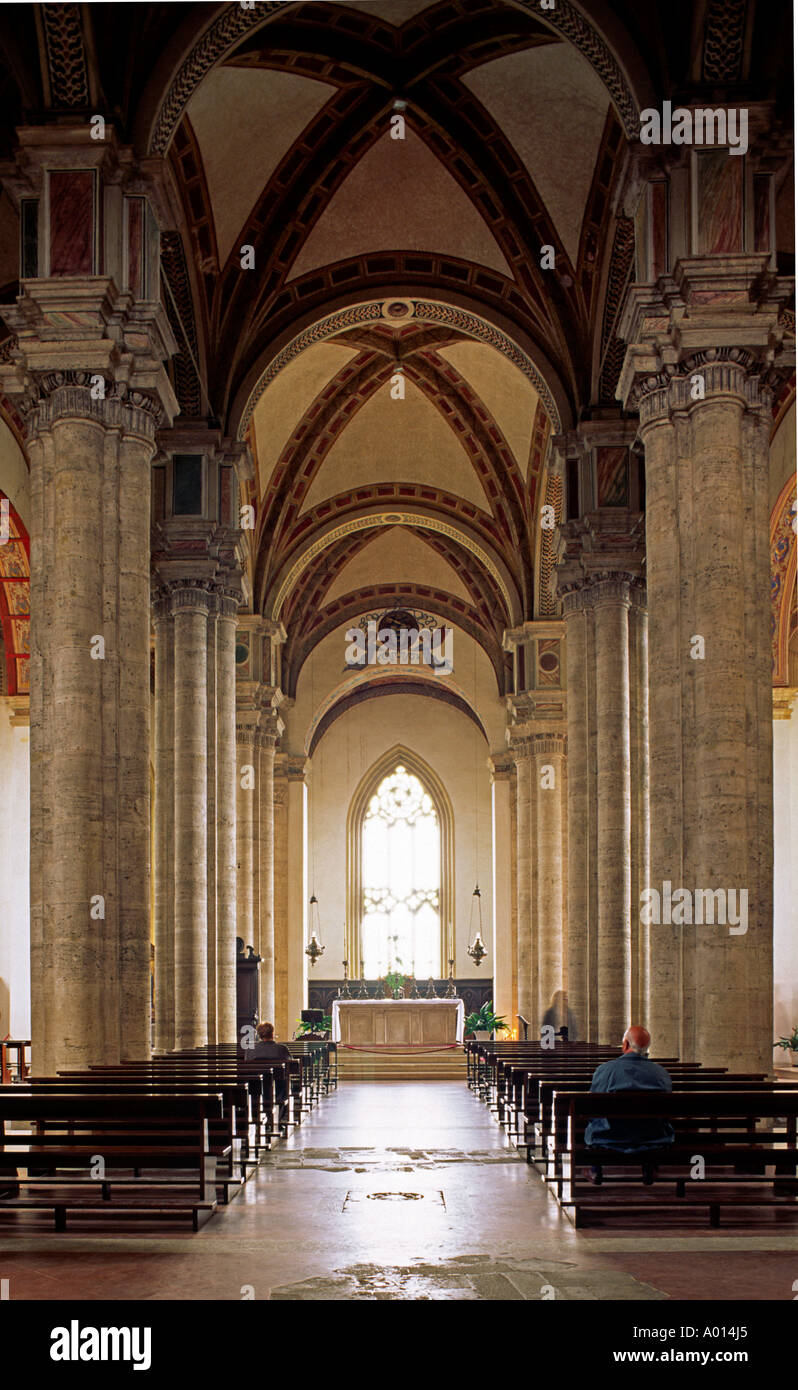 Interior of the CATHEDRAL in the RENAISSANCE town of PIENZA TUSCANY ...