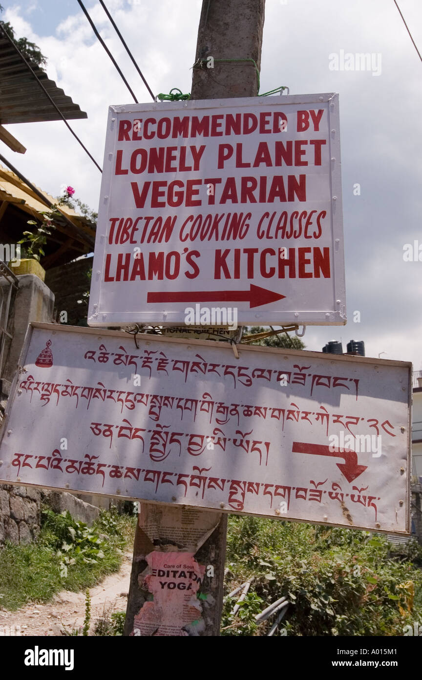 Road sign of Tibetan cooking course according to traditional Tibet ...