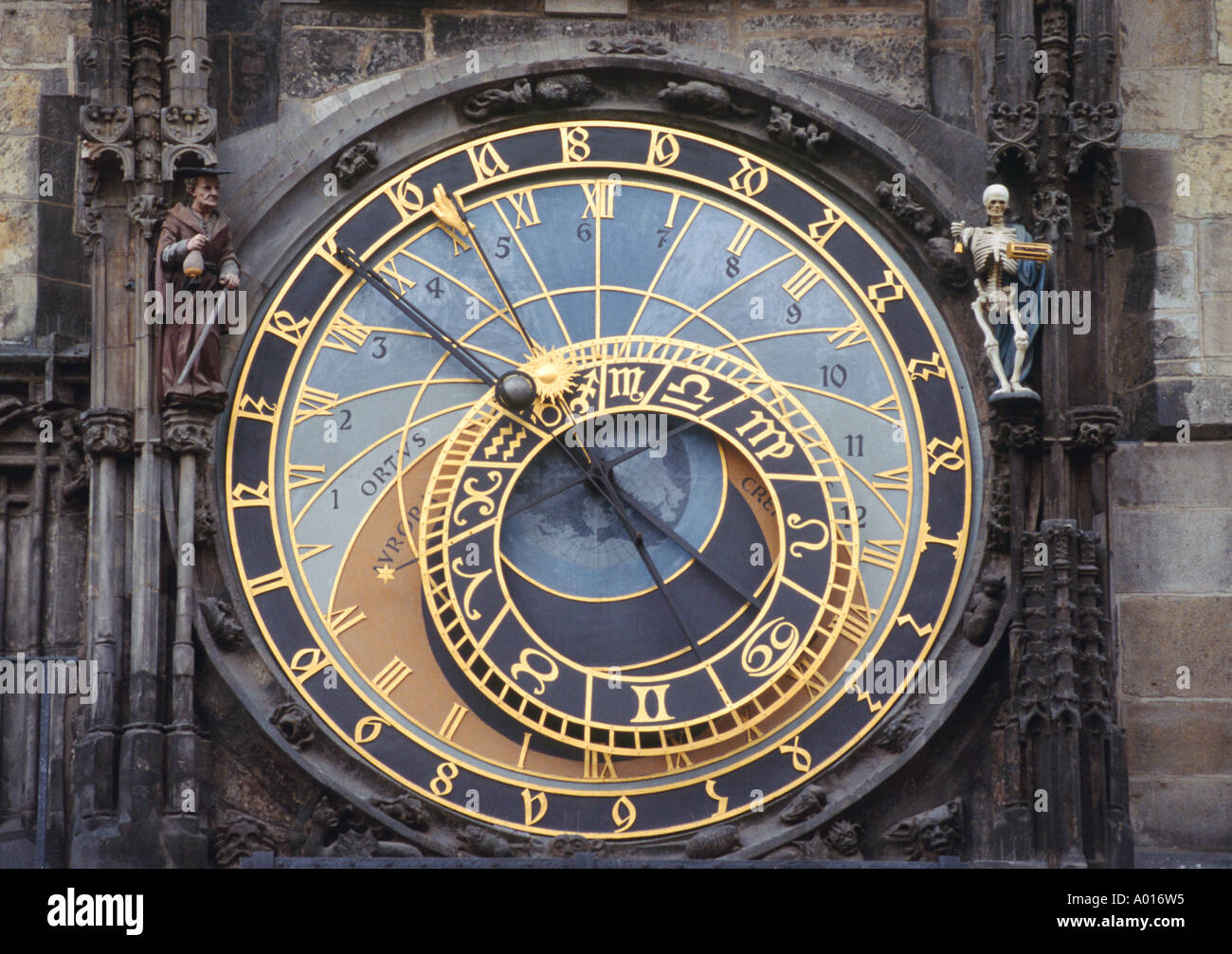 The GOTHIC ASTRONOMICAL CLOCK 1410 at OLD TOWN HALL in the historic ...