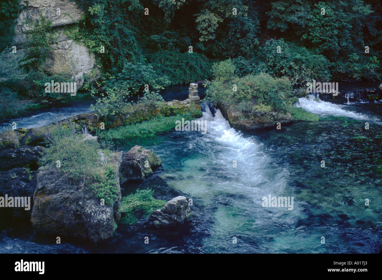 River park at the FOUNTAINE DE VAUCLUSE one of the most powerful ...