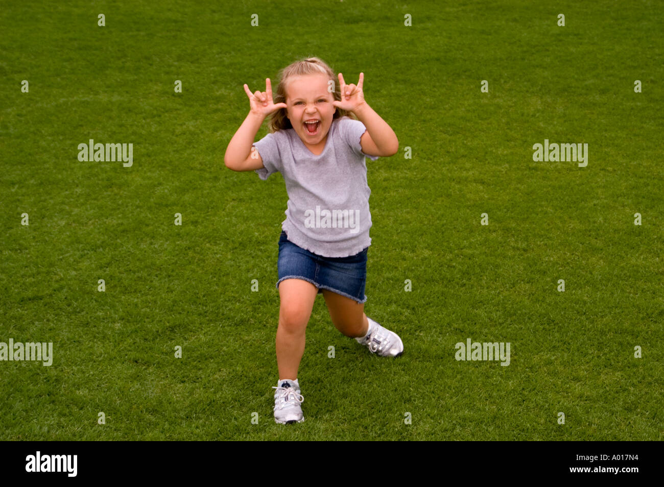 Five Year Old Girl Taunting Stock Photo - Alamy