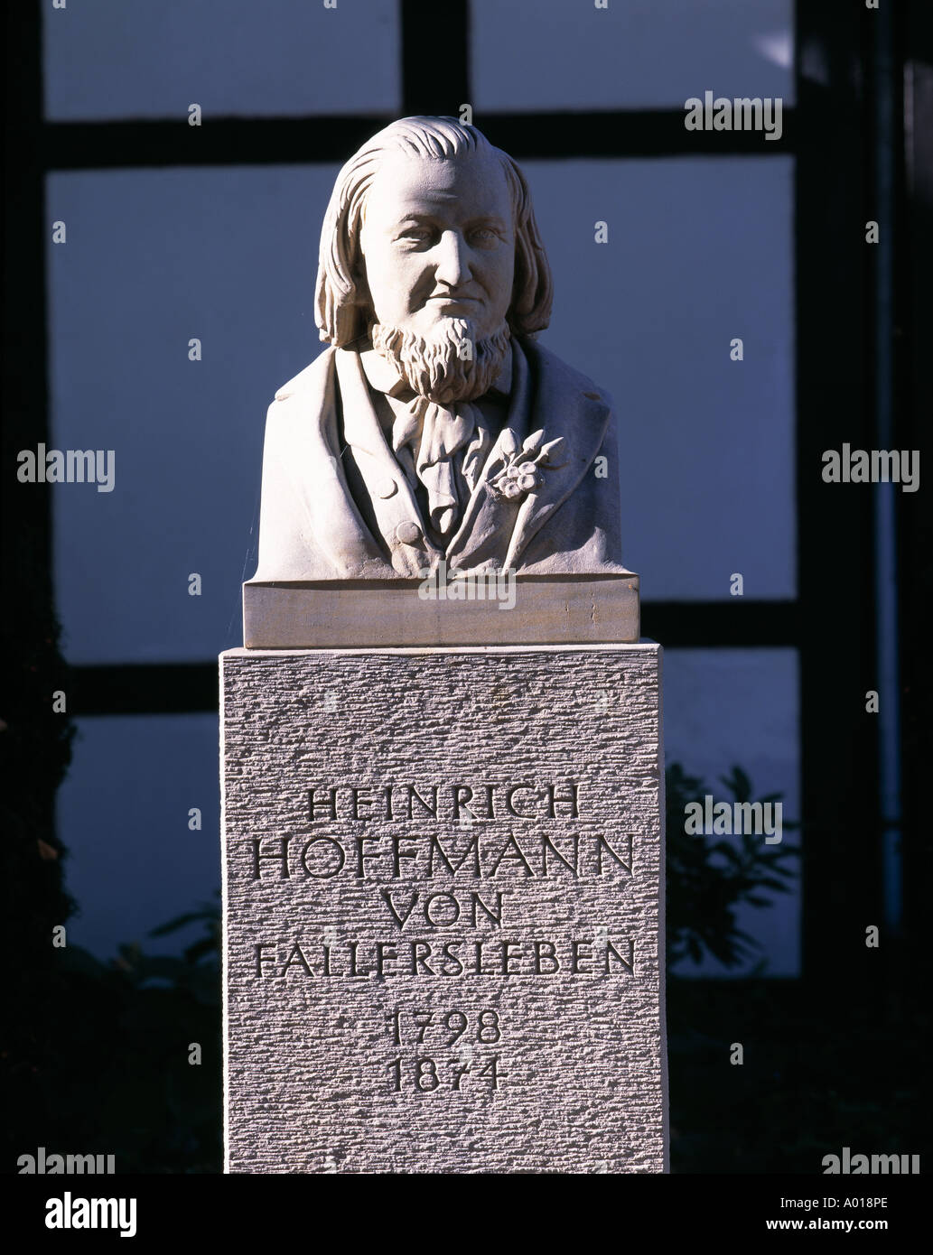 Denkmal fuer Heinrich Hoffmann von Fallersleben, Gedenkbueste ...