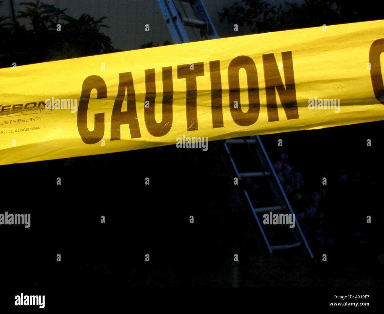Caution tape at a construction project Stock Photo - Alamy