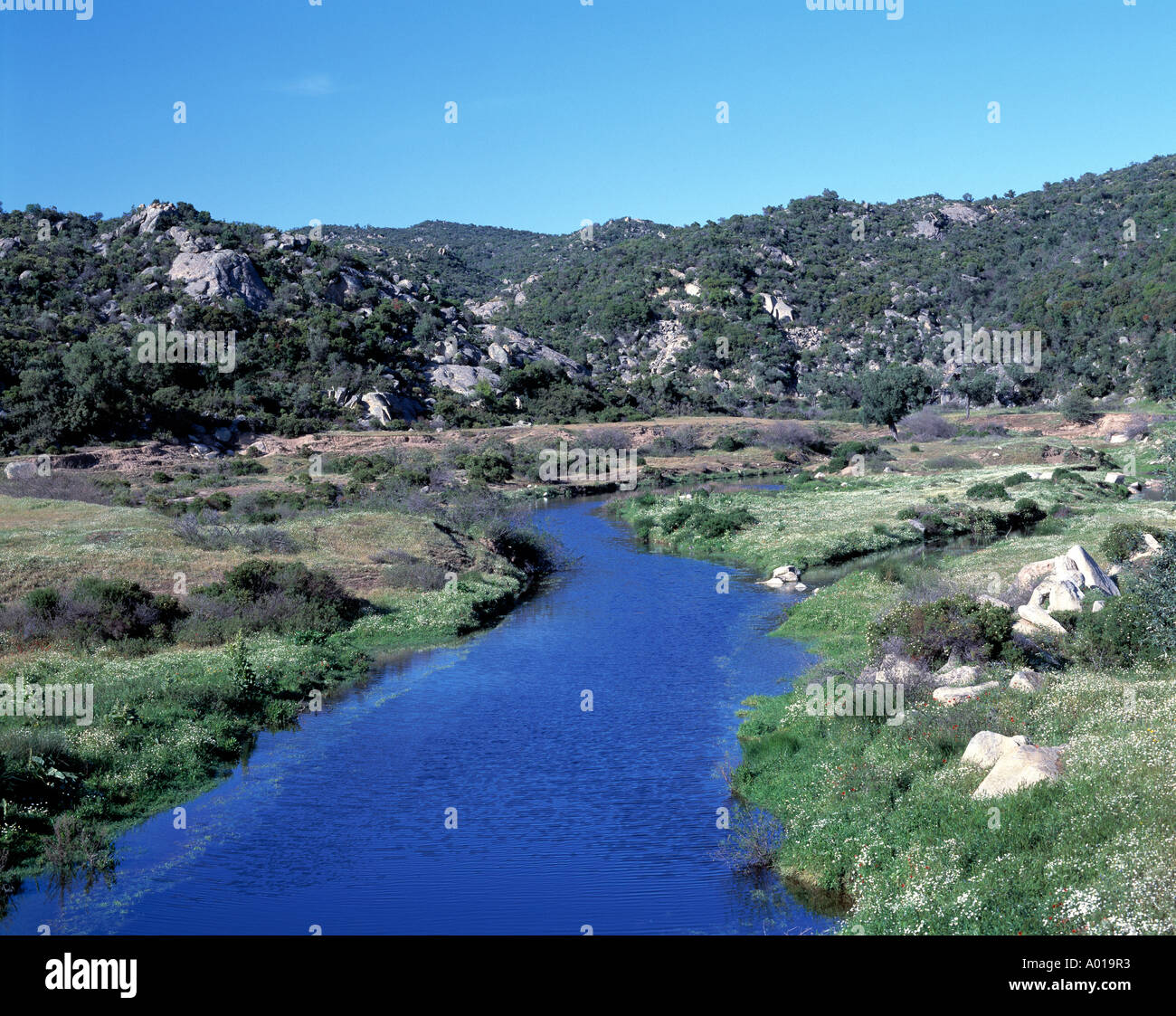 Maeander, Flusslandschaft bei Toroni, Chalkidike, Griechenland Stock ...