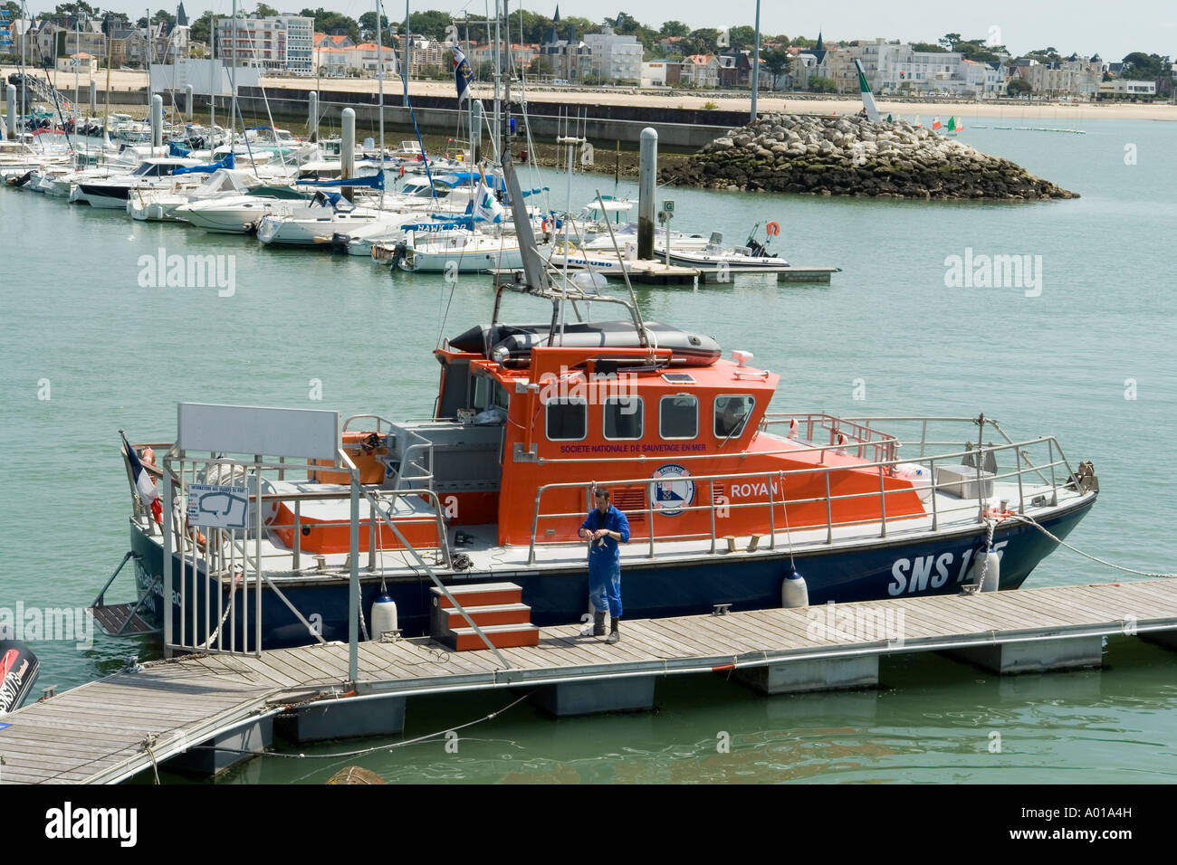 SNS lifeboat in the harbour Royan Charente Maritime france Stock Photo ...