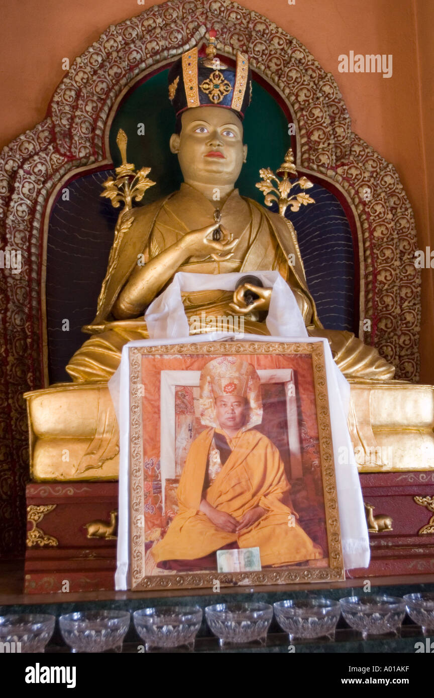 Statue and picture of XVI Karmapa Ranjung Rigpe Dorjee in Nalanda ...
