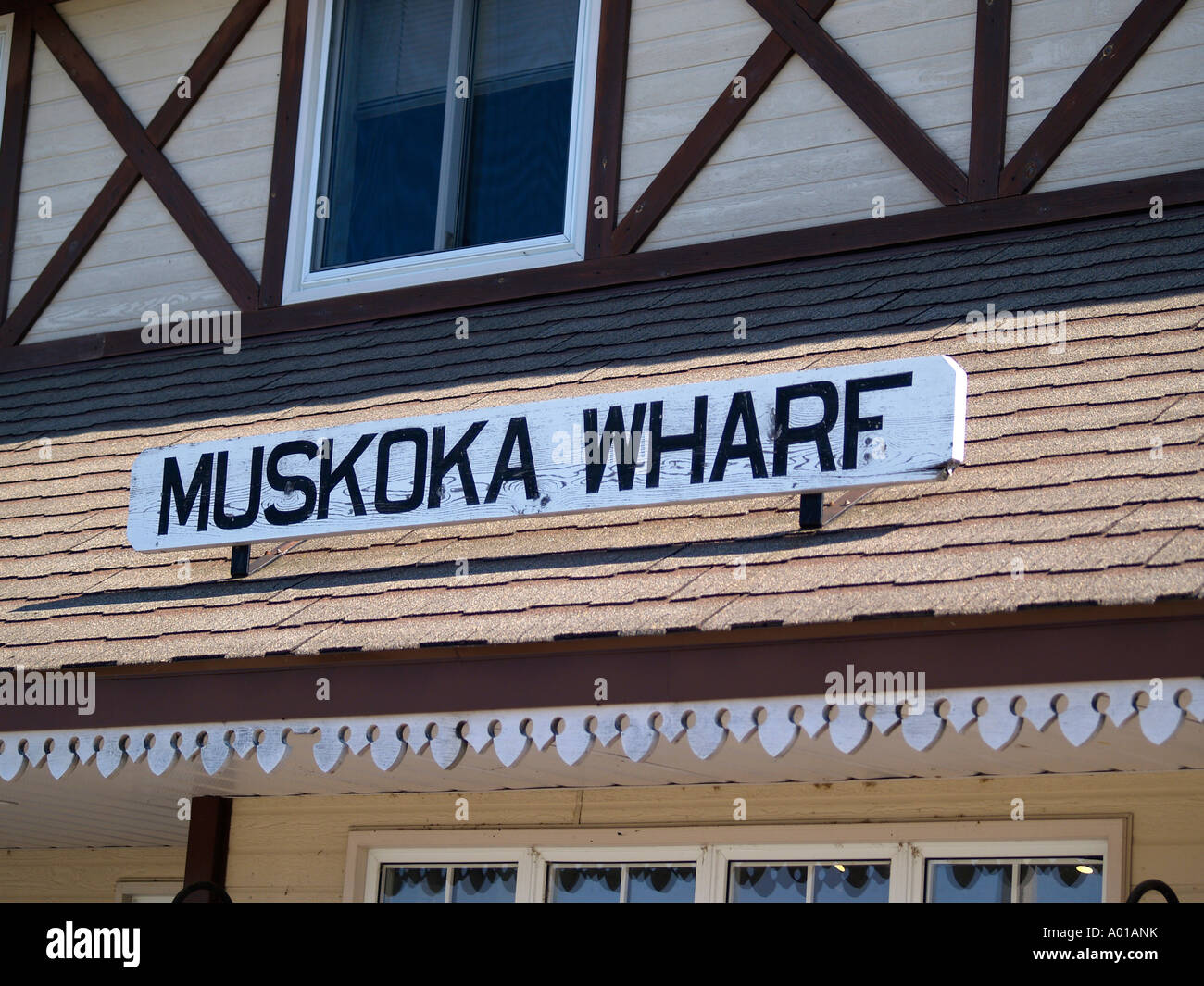 Sign at Muskoka Wharf terminal station Ontario Canada Stock Photo - Alamy