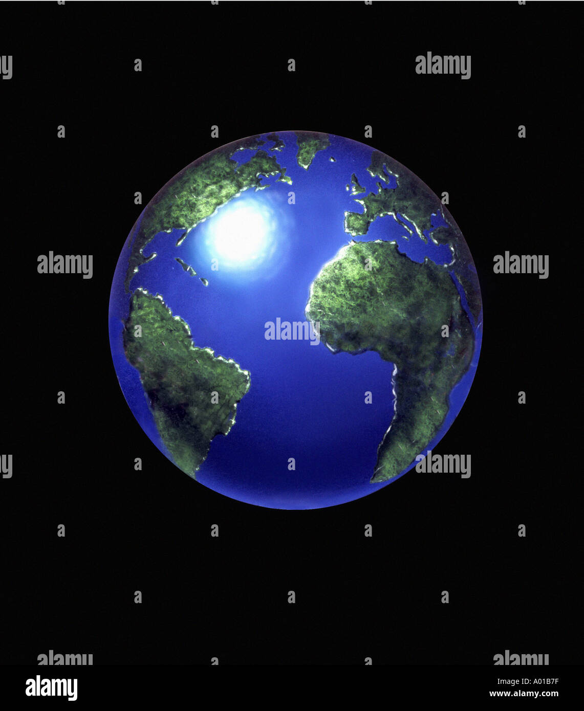 White globe on blue Cut Out Stock Images & Pictures - Alamy