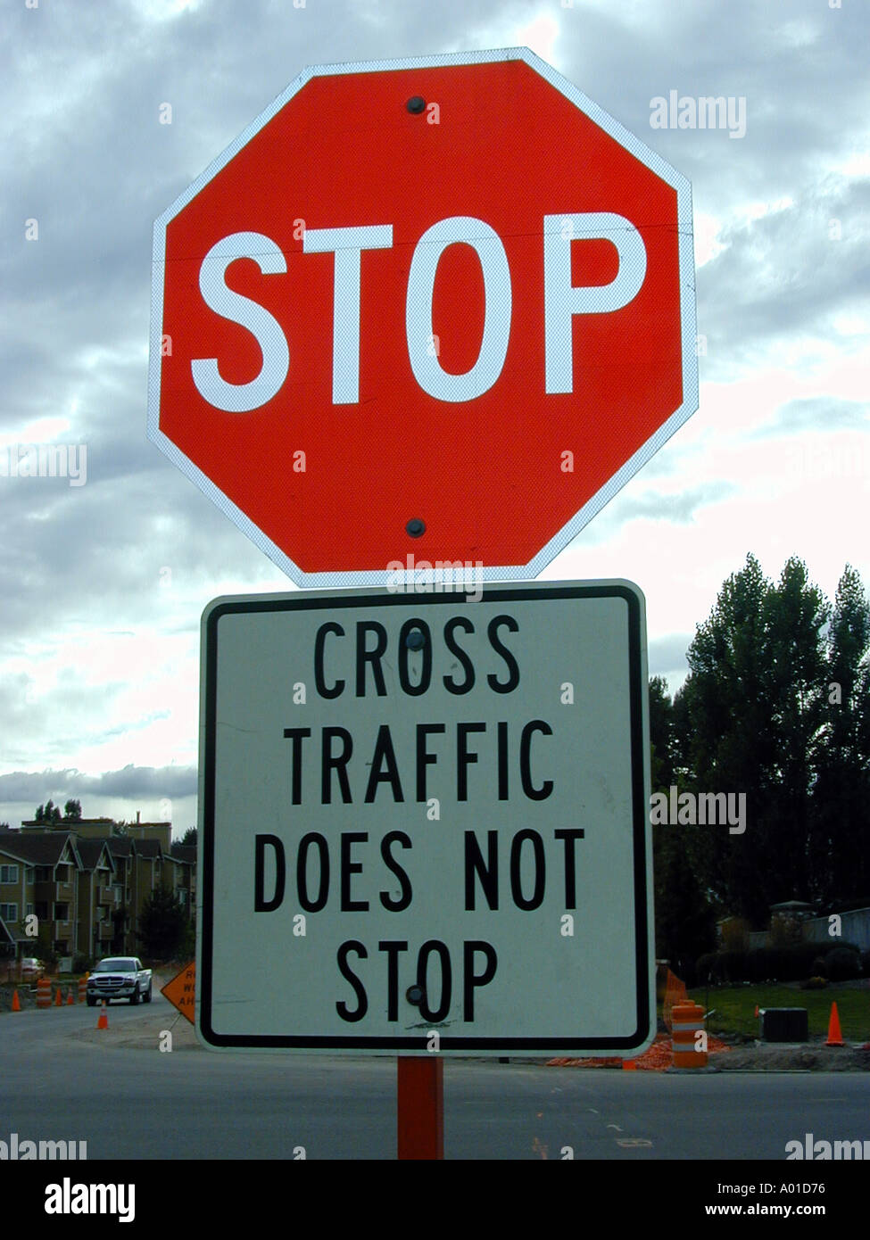 Stop sign at an intersection in Redmond Washington state Stock Photo ...