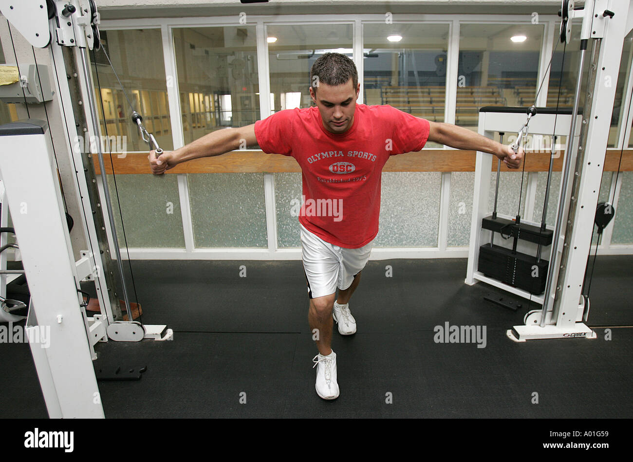 Teen boy work out gym hi-res stock photography and images - Alamy
