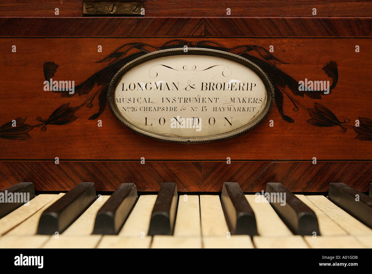 Antique piano keyboard Stock Photo - Alamy