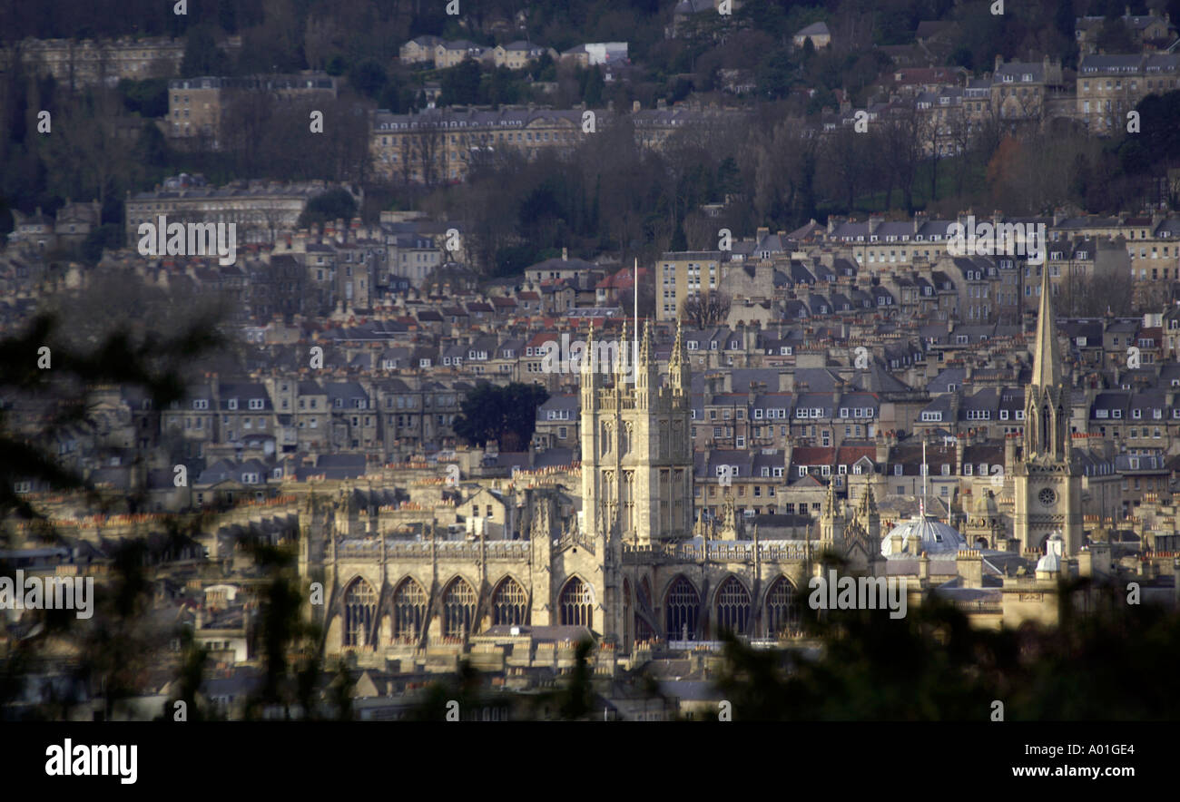 Aerial view of Bath Abbey and city centre, Bath, England Stock Photo ...